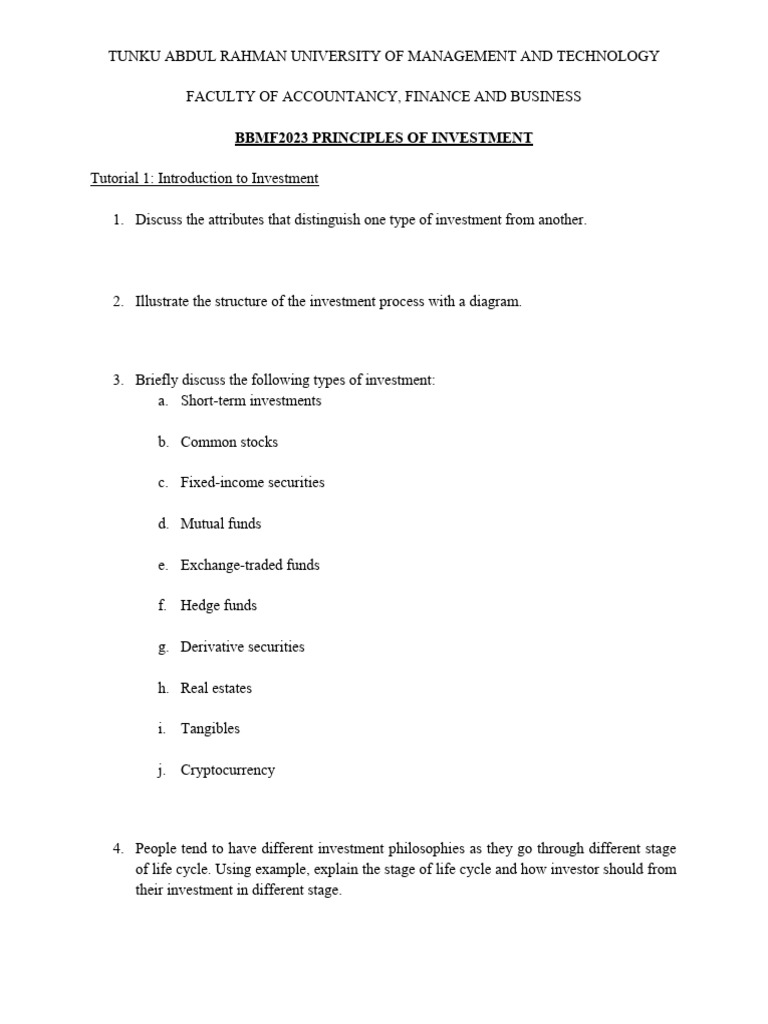 2311 - BBMF2023 - Tutorial 1 - Introduction | PDF