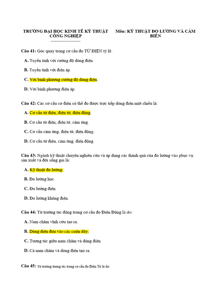 Tham khao- CH1 - D - KT DO LUONG CAM BIEN- D - Kỹ thuật đo lường và cảm biến (1218) | PDF