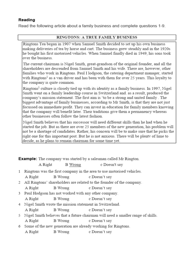 Nigel Smith: Leadership in Ringtons Tea | PDF | Economies | Business