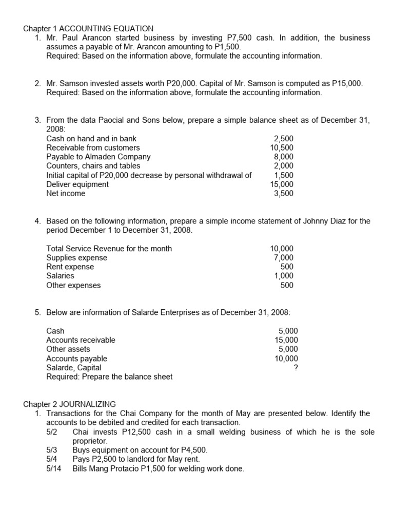 Chapter 1 Acctg Equation Journalizing | PDF | Debits And Credits | Expense