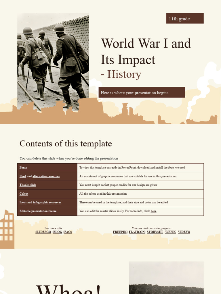World War I and Its Impact - History - 11th Grade by Slidesgo | PDF ...
