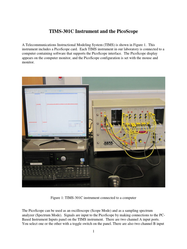 TIMS-301C Instrument and The PicoScope | Download Free PDF | Spectral Density | Electronics