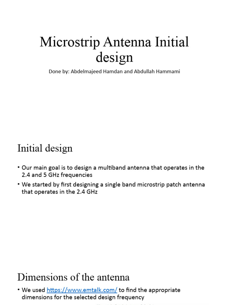 Microstrip Antenna Initial Design | PDF