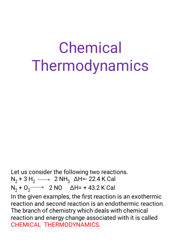 Overview of Chemical Thermodynamics | PDF | Gibbs Free Energy | Entropy