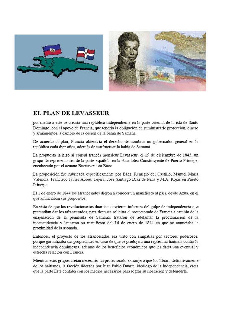 El Plan de Levasseur | PDF | República Dominicana | Conflictos del ...
