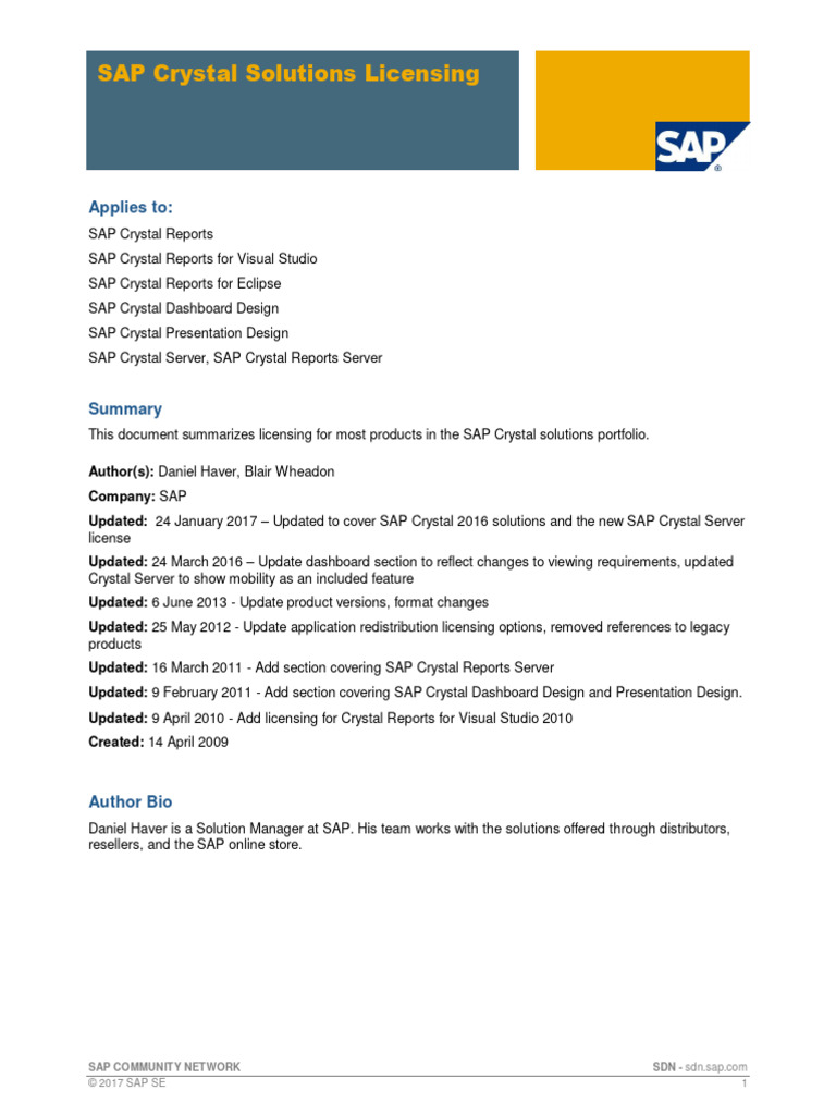 SAP Crystal Solutions Licensing-1 | PDF | Remote Desktop Services ...