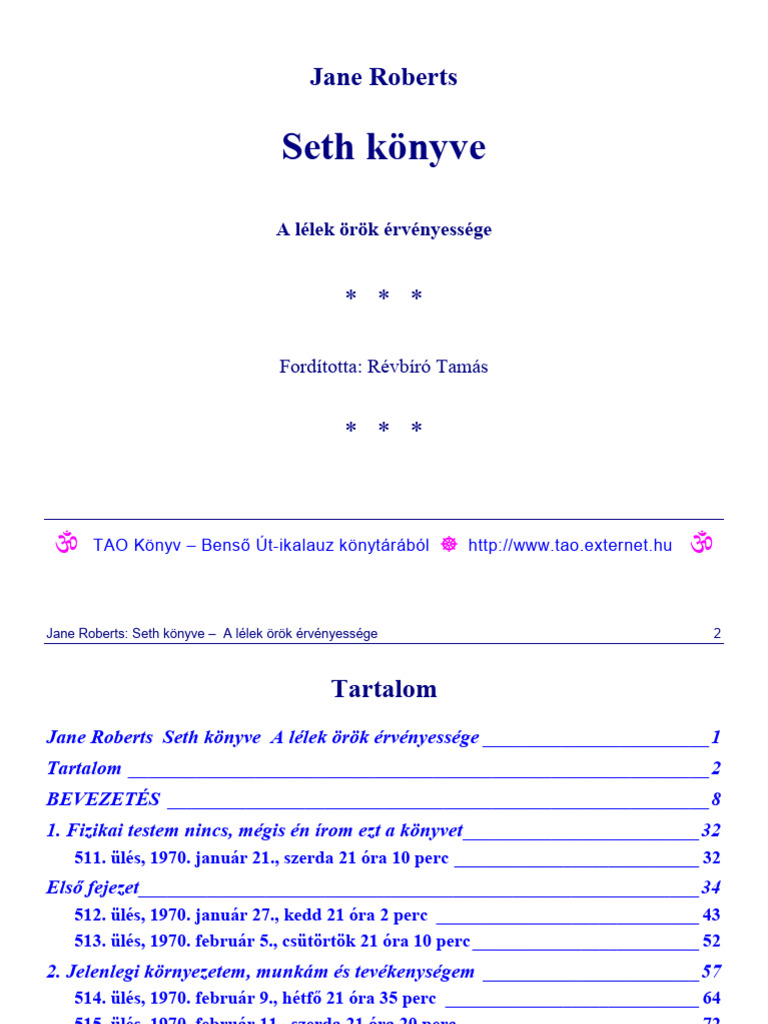 Seth Könyve - Jane Roberts | PDF