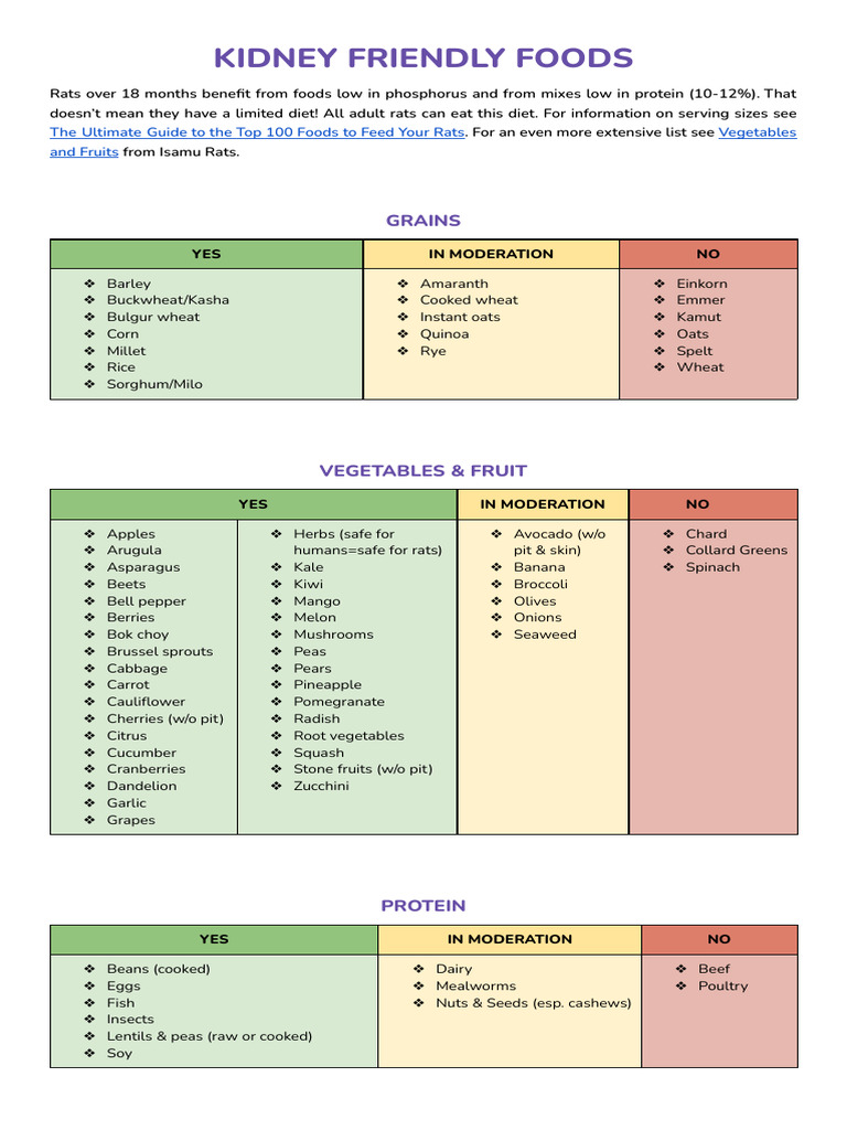 Kidney Friendly Foods | PDF | Vegetables | Fruit