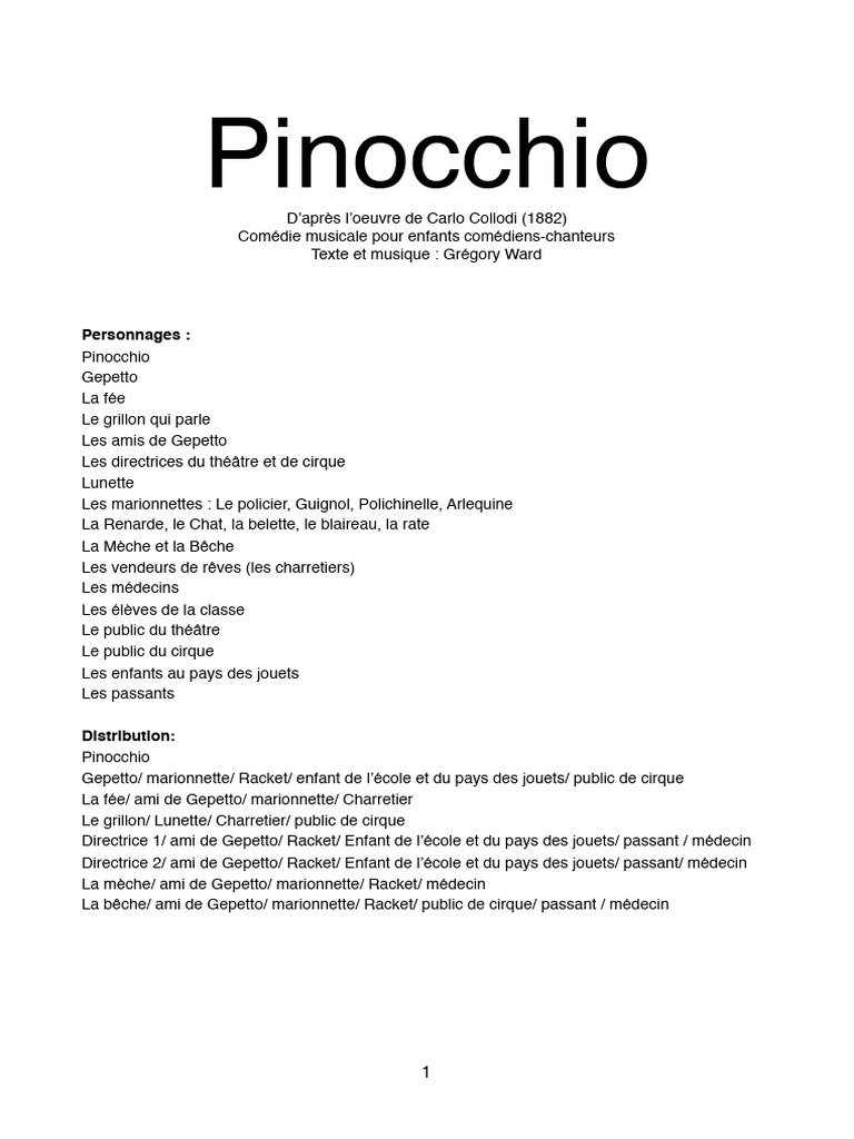 Pinocchio V1 | PDF | Pinocchio