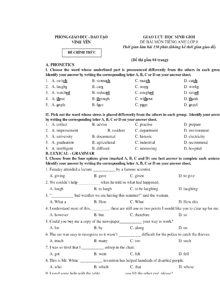 ôn tập thi hsg anh | PDF