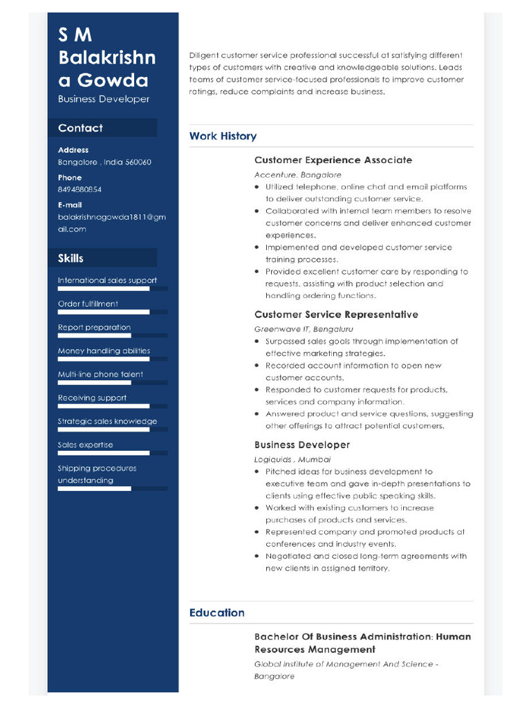 Resume PDF Format | PDF