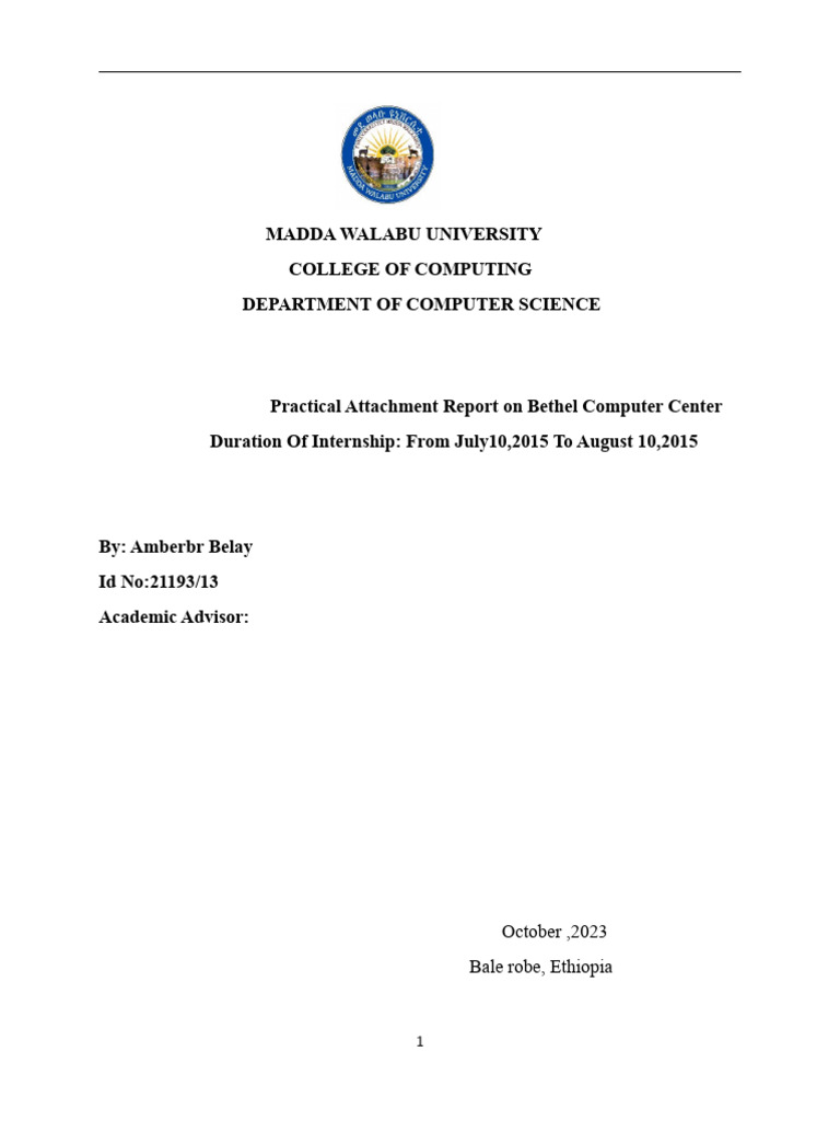 Internship Report For Computer Science | PDF | Entrepreneurship | Computer Hardware