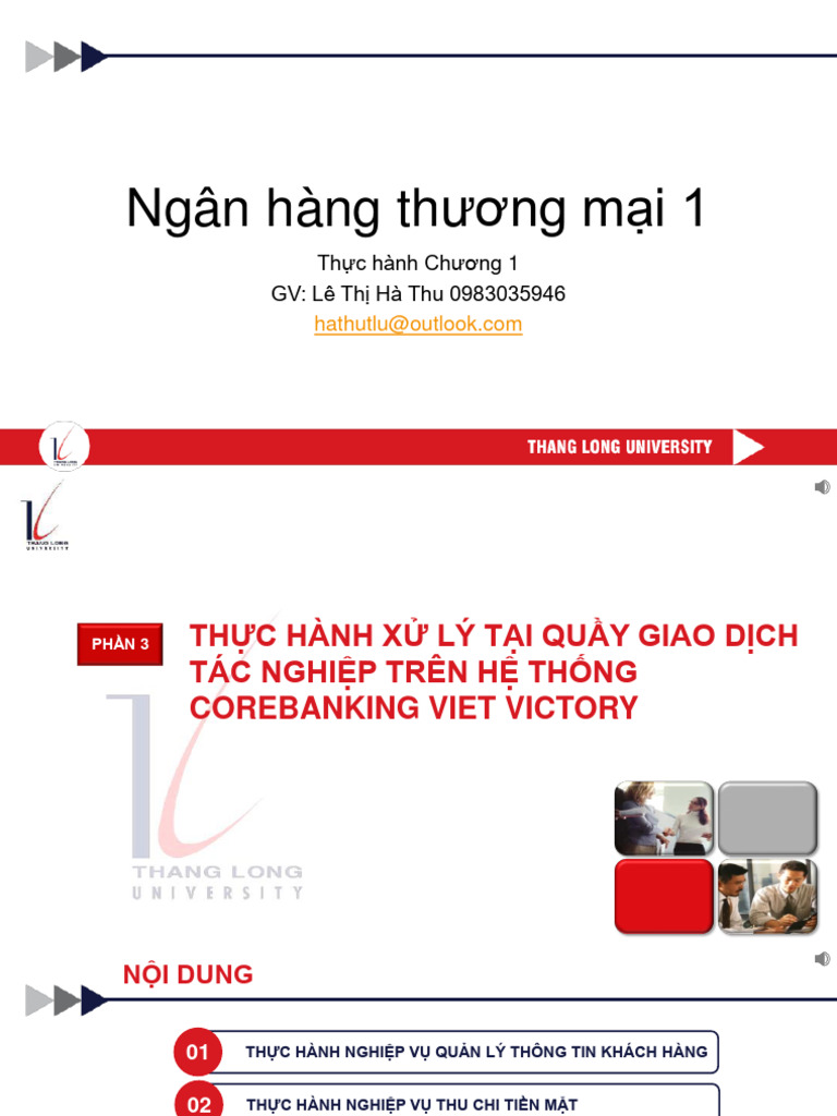 BK201 - Thuc Hanh Corebanking - Chuong 1 | PDF