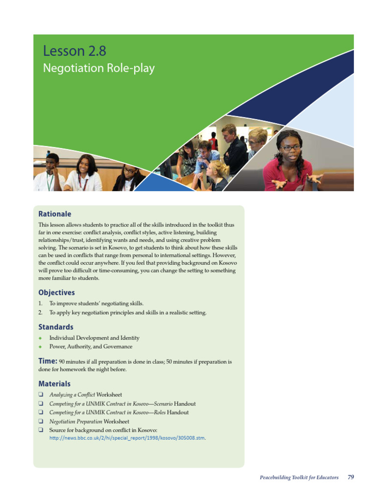 Peace Building Toolkit Lesson 2 - 8 | PDF | Negotiation | Human Communication