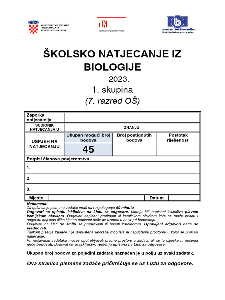 R. - Zadaca - Skolsko - Bio - 2023 | PDF