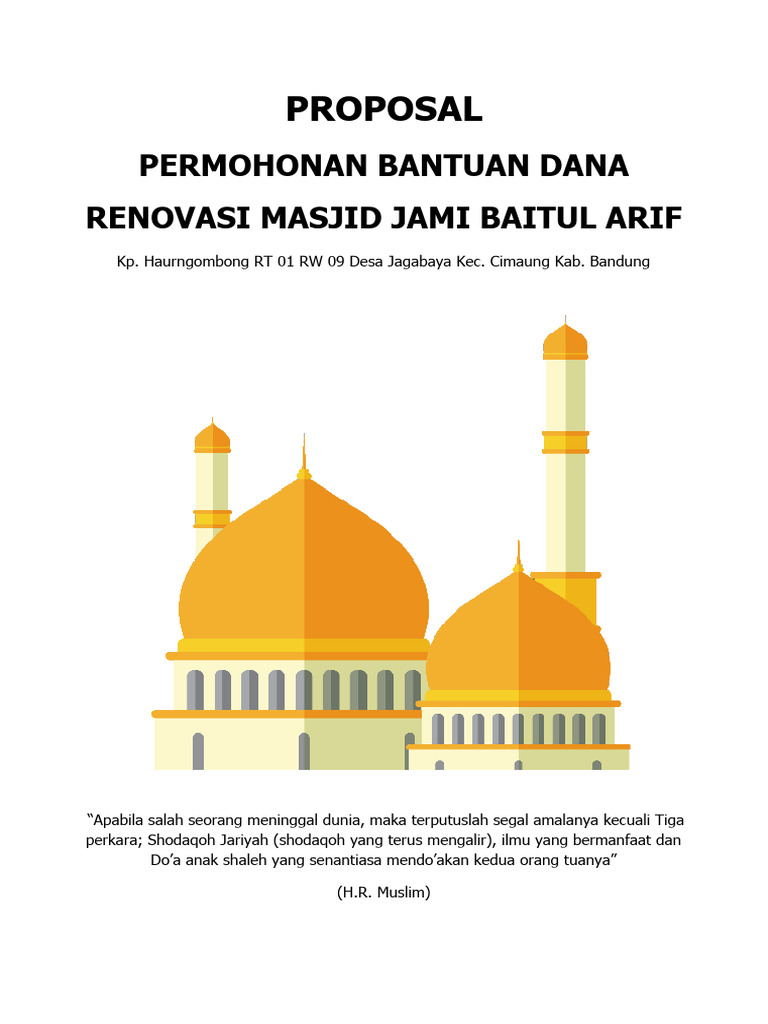 PROPOSAL Renovasi Masjid | PDF