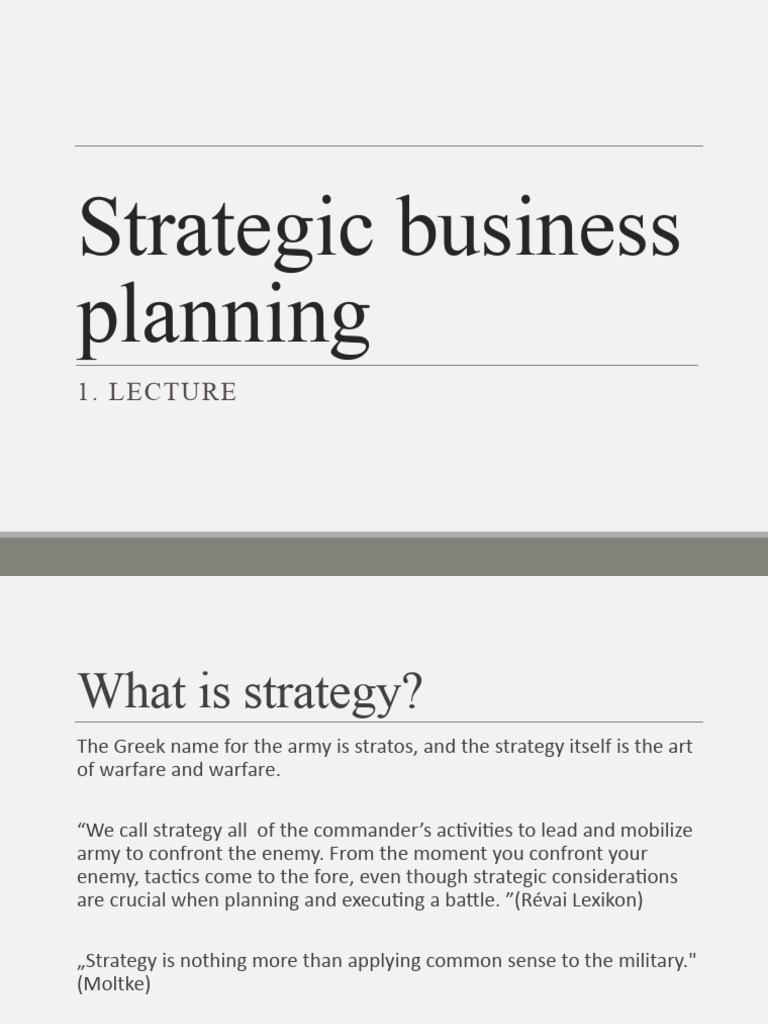 SBP - 1 Strategic and Business Planning Basics | PDF | Strategic Management | Strategic Planning
