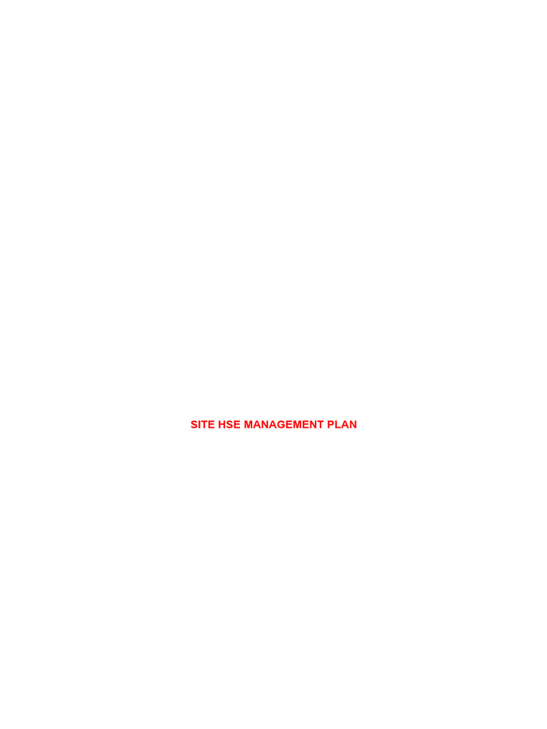 Site HSE MANAGEMENT PLAN | PDF | Waste | Personal Protective Equipment