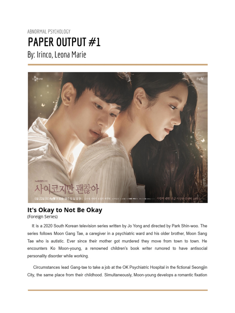 Show/Movie Character Diagnosis | PDF | Dissociation (Psychology ...