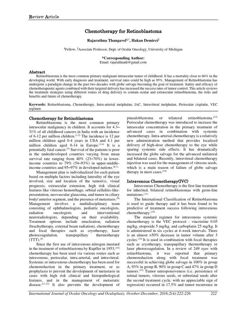 retinoblastoma 3 | PDF | Chemotherapy | Radiation Therapy