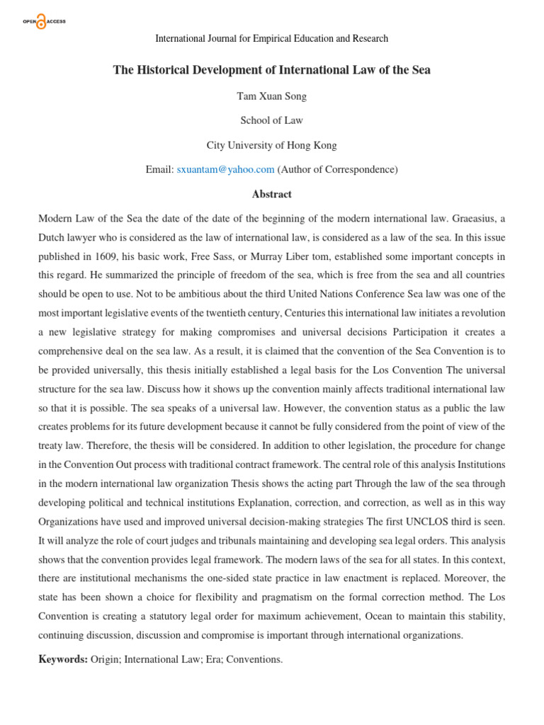 The Historical Development of International Law of The Sea ...