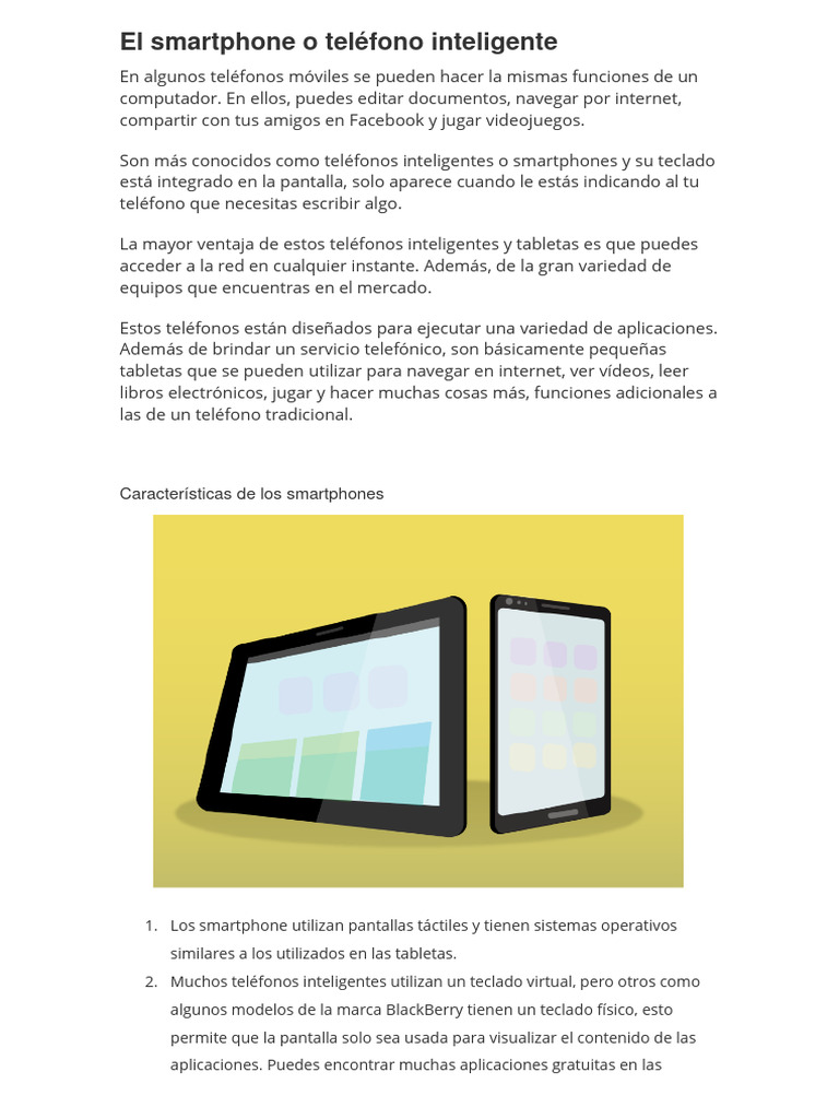 Características del teléfono inteligente | PDF