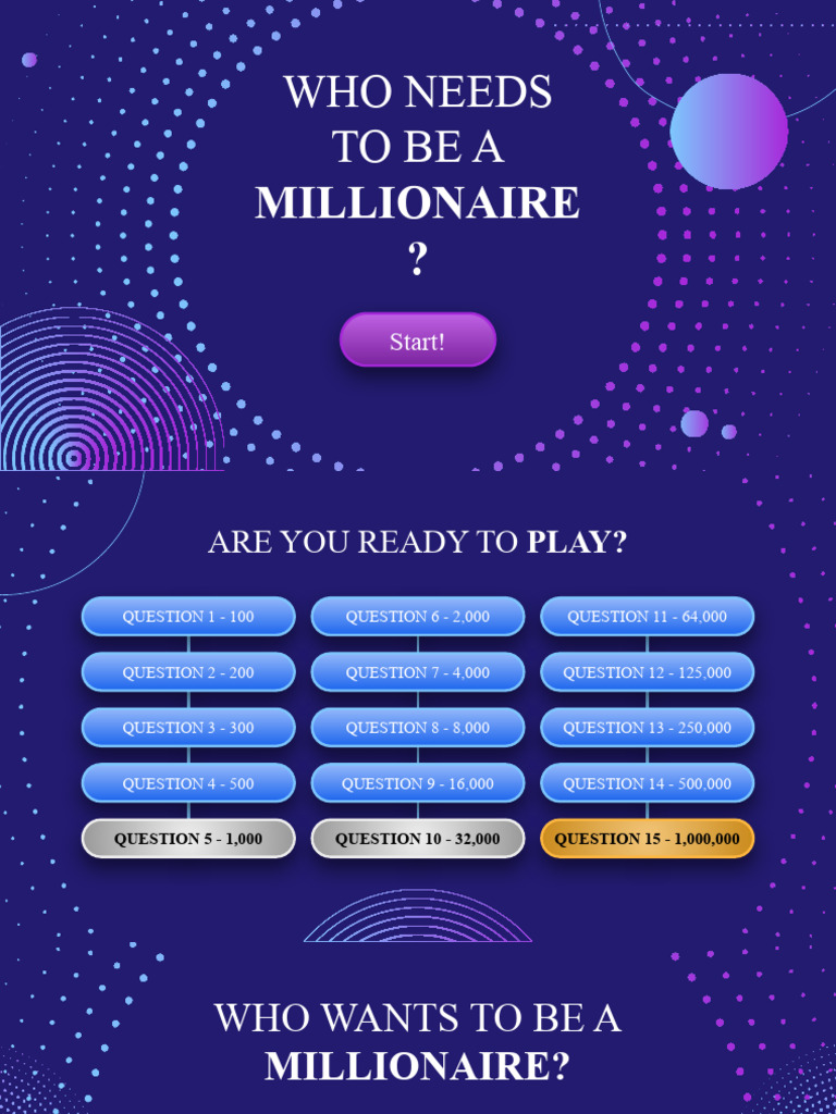 Who Wants to Be a Millionaire Quiz | PDF | Sports & Recreation