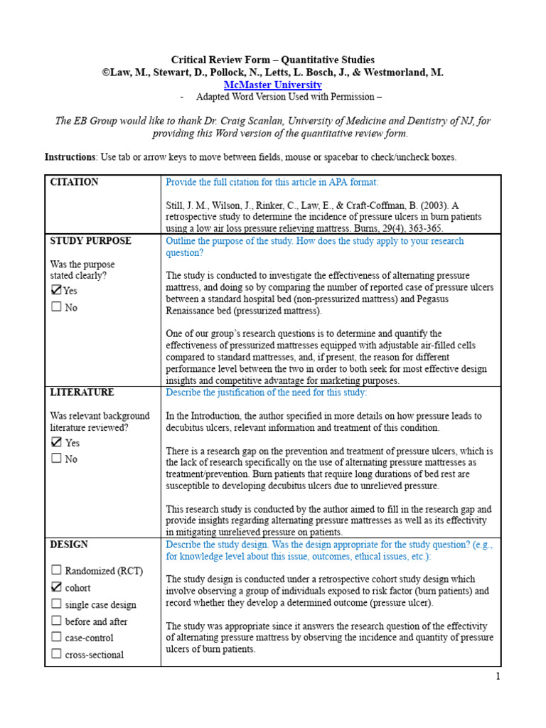 Critical Review Restrospective Study | PDF | Cohort Study | Randomized ...
