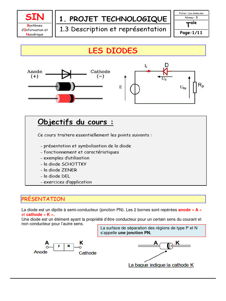 Diodes Cours Et Exercices Corriges | PDF | Diode | Redresseur