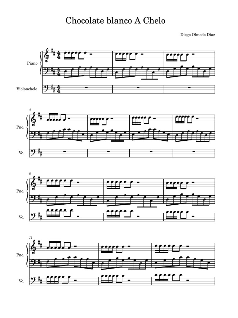 Chocolate Blanco A Chelo Score | PDF