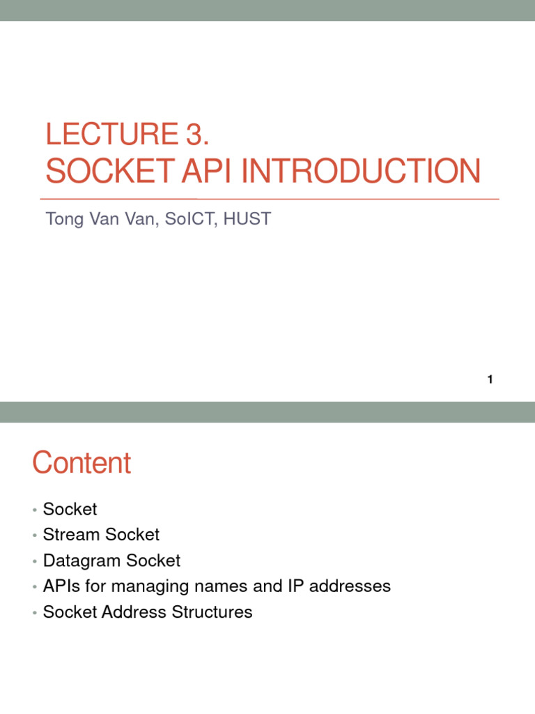 Lec03 SocketAPIIntroduction | PDF | Domain Name System | Network Socket