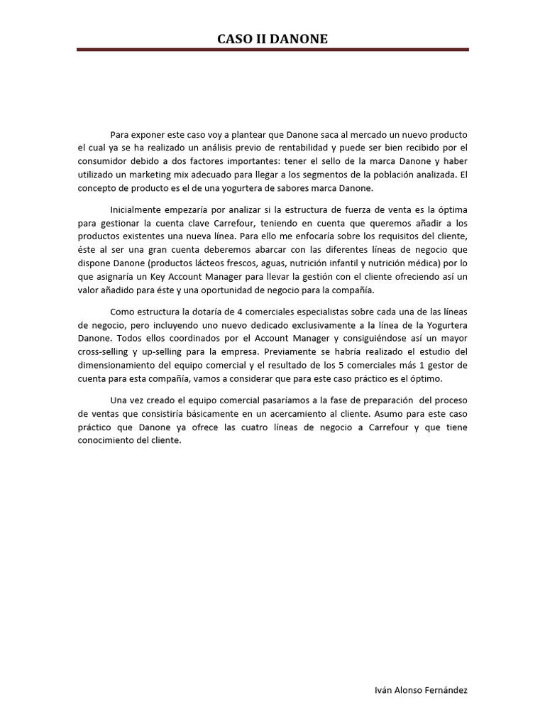 Estrategia de Ventas para Yogurtera Danone | PDF | Marketing | Producto (Negocio)
