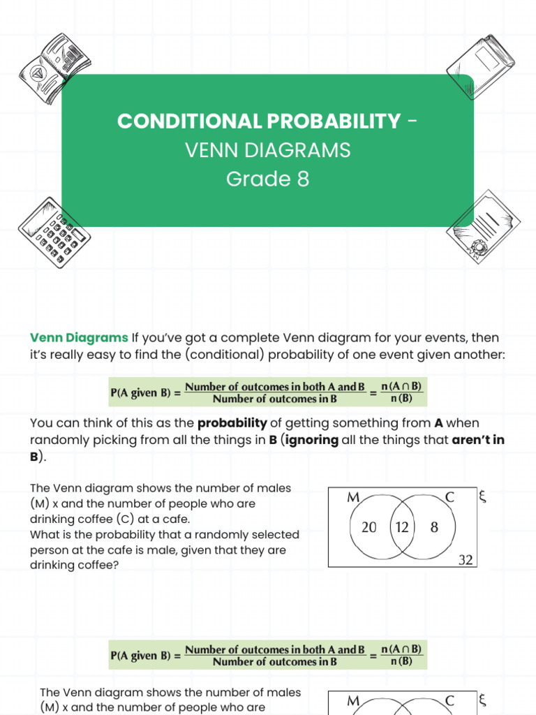 Conditional Probability - Venn Diagram | PDF | Drink