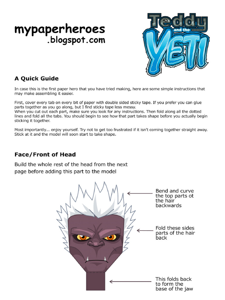 Mypaperheroes Taty Yeti | PDF