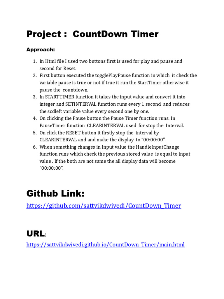 Countdown Timer: HTML & JavaScript Guide | PDF