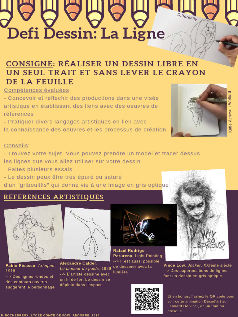 Défi Dessin: Art en Un Seul Trait | PDF | Dessin | Techniques artistiques