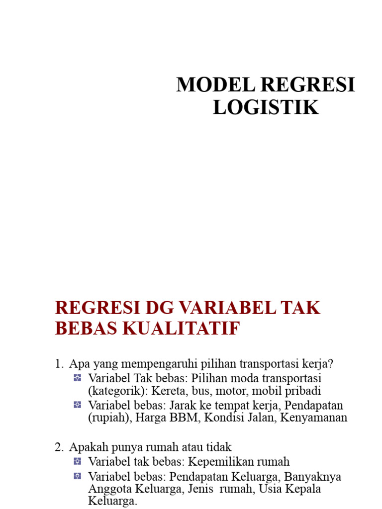 Regresi Binary Logistic | PDF