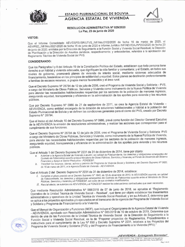 Reglamento PVS | PDF