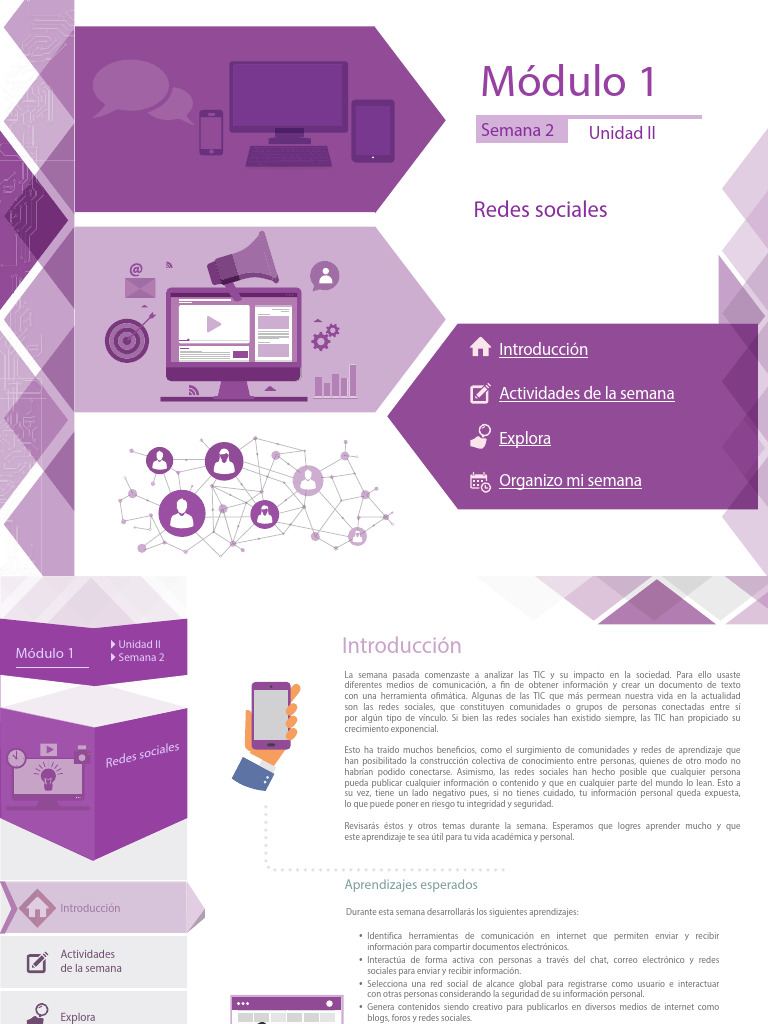 M01 - S2 - Guía de La Semana - PDF | PDF | Internet | Servicio de redes sociales