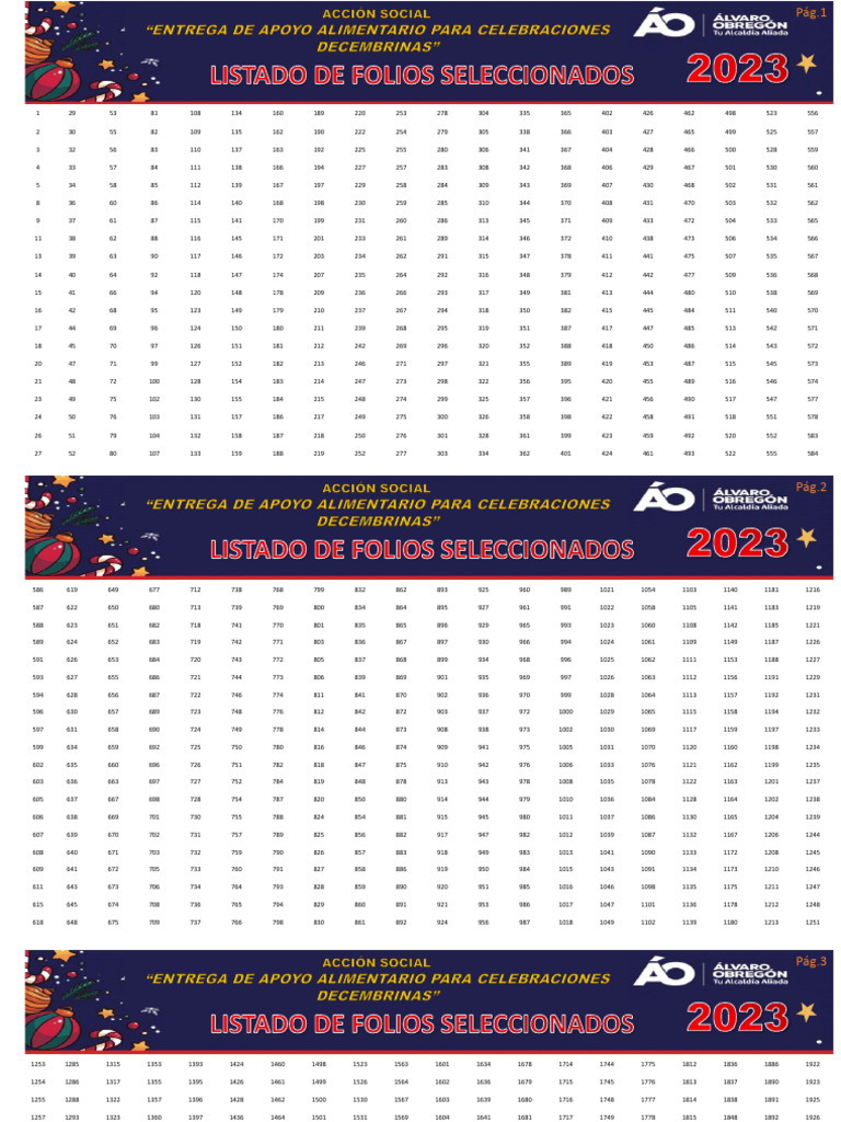 Folios Listado Cenas 2023 - 231211 - 221621 | PDF