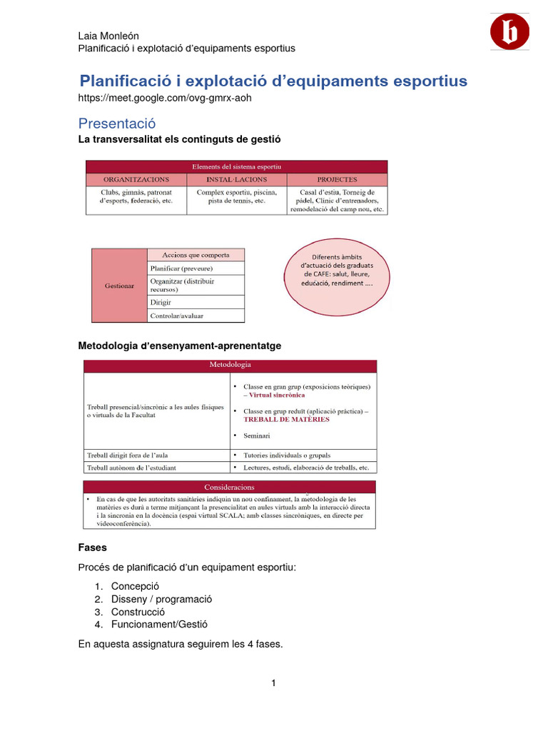 Planificació I Explotació D'equips Esportius APUNTS FINALS | PDF