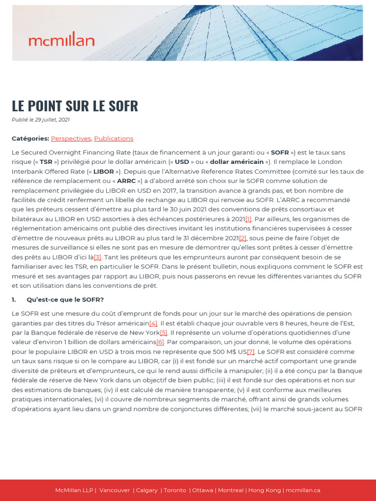 Le Point Sur Le Sofir | PDF | Libor | Taux d'intérêt