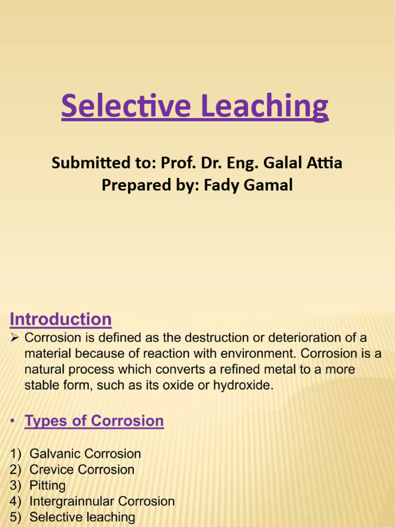 Selective Leaching Type Corrosion | PDF