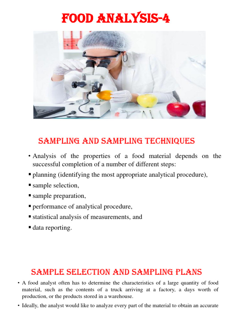 Food Analysis-4 | PDF | Sampling (Statistics) | Standard Deviation