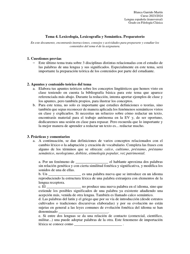 Tema 4-2 | PDF | Palabra | Léxico