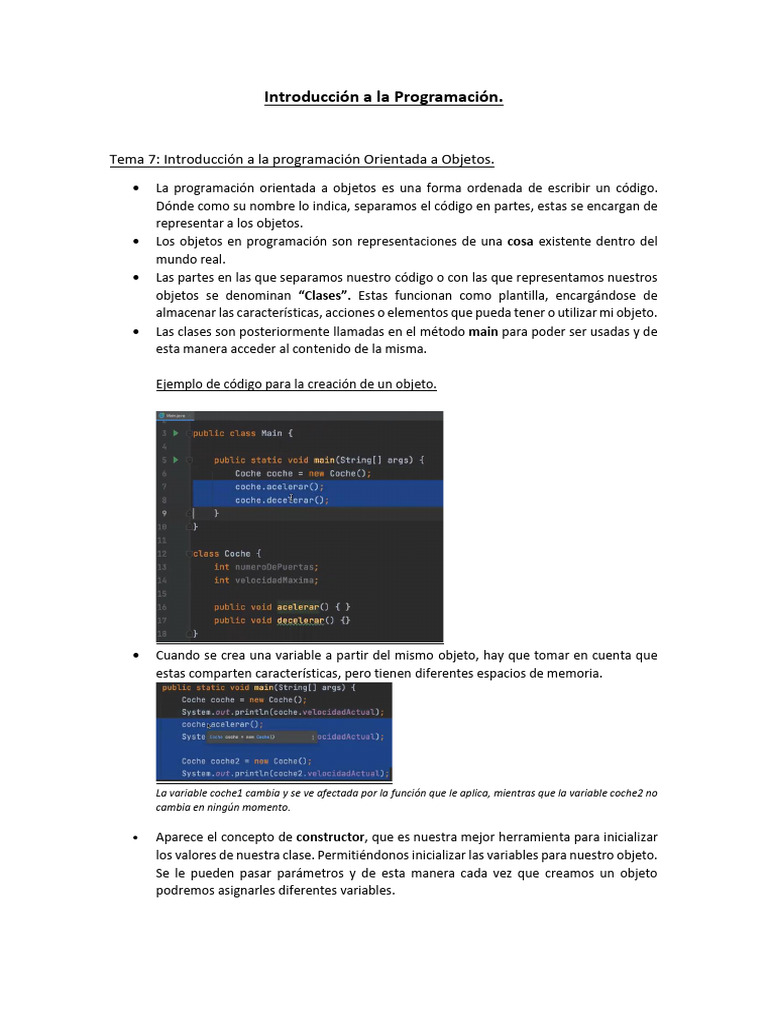 Tema7 ProgramacionOrientadaObjetos | PDF | Informática