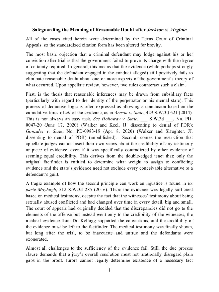 Safeguarding Reasonable Doubt Standards | PDF | Evidence | Evidence (Law)