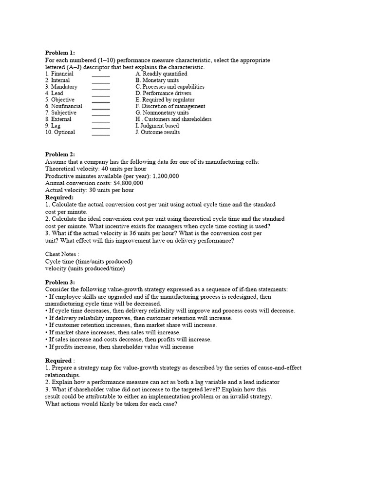 Individual Assignment Problems - BSC | PDF | Cost | Reliability Engineering