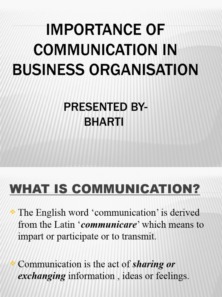 Importance of Communication | PDF