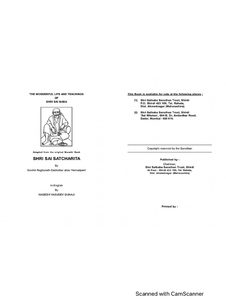 Sai Charitra English Complete Book | PDF